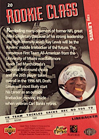 Ray Lewis (True) Rookie Cards - True Rookie Cards